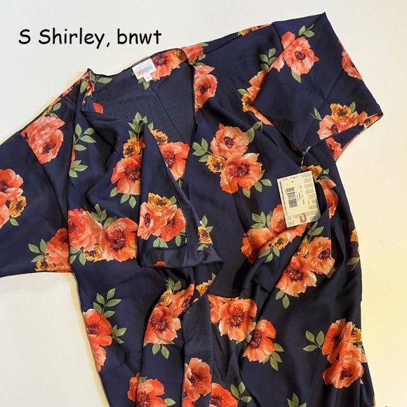 LuLaRoe | Swim | Small Lularoe Shirley Kimono Cover Up Navy With Big ...
